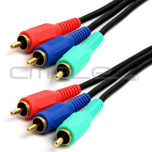 3 RCA to 3 RCA Cable 12FT Component Video Male to Male Cord YPbPr RGB ...