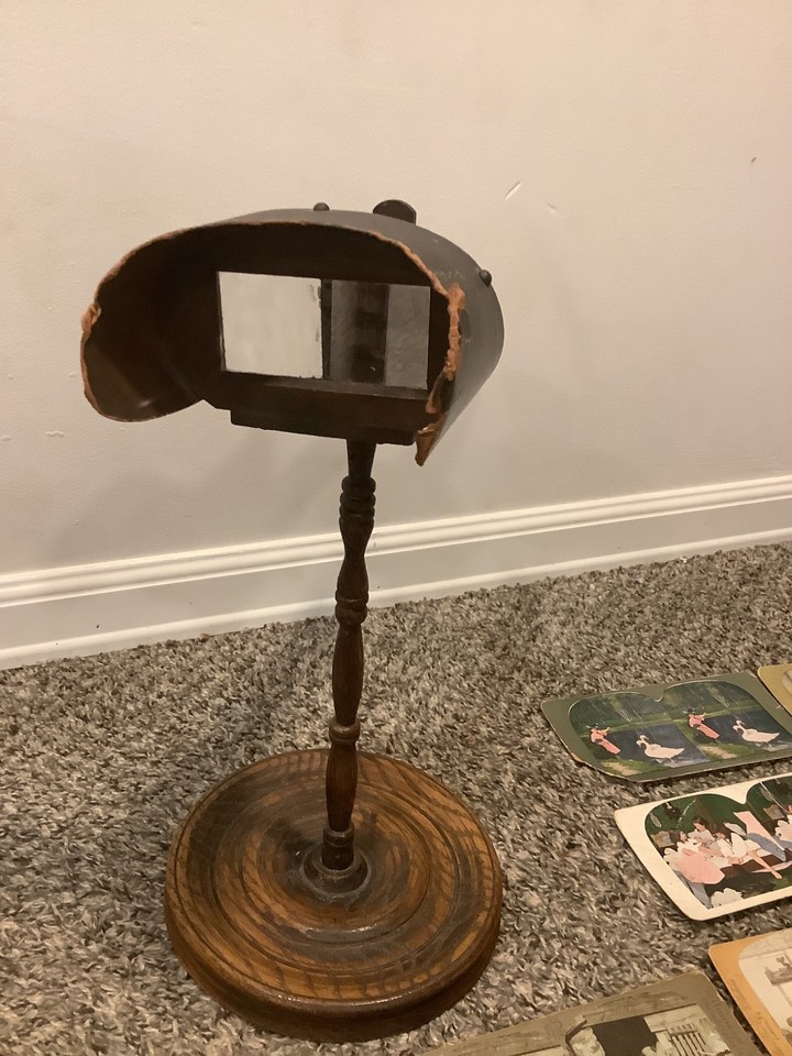Vintage Antique Stereoscope Stereo Picture Viewer Wood, with cards ...