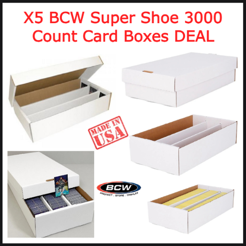 5 BCW 3000 Count Super Shoe Cardboard Standard Trading/Gaming Card ...