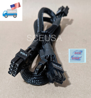 NEW Genuine EVGA Modular 8-Pin to Dual 6+2-Pin PCI-E PC Power Supply ...