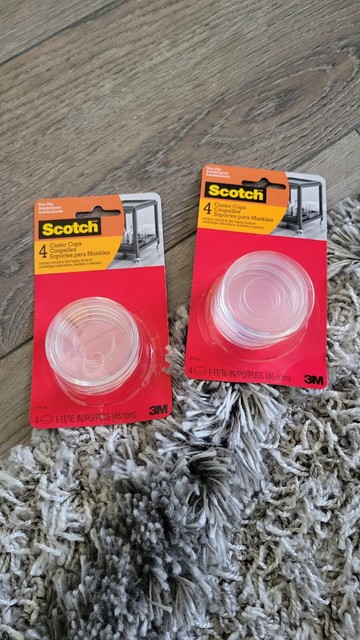 Scotch Non-Slip Caster Cups 4 Count For Carpet Wood & Tile 1-13/16 ...