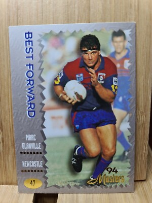 MARC GLANVILLE🏆'94 Masters Dynamic #47 BEST FORWARD NRL Trading Card🏆 ...