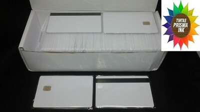 200 x SLE 4442 Pvc smart card thermal 12.7 hico Small Chip fargo Zebra ...