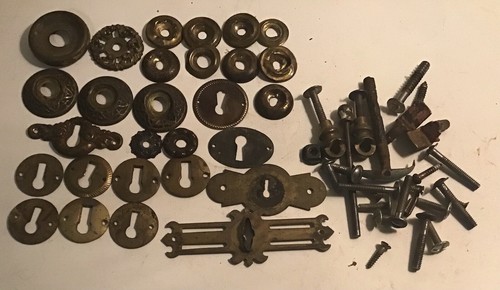 Key Hole Cover Escutcheon Plates Skeleton Key Vintage Lot | eBay