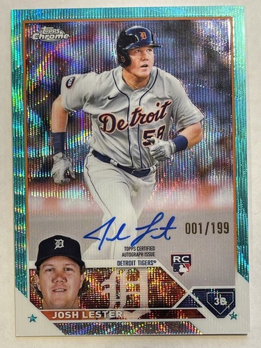 2023 Topps Chrome Josh Lester Aqua Wave Refractor Rookie Autograph Auto ...