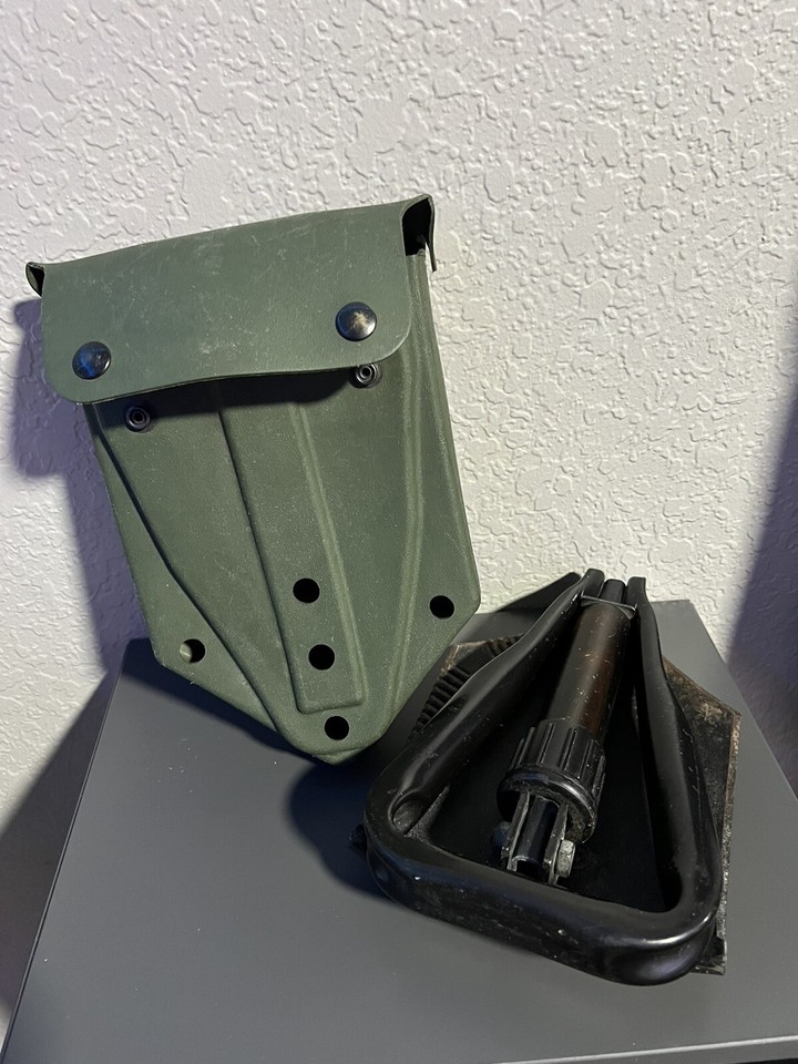 AMES 80 US Military Tri Fold Shovel W/VINYL CARRIER VINTAGE | eBay