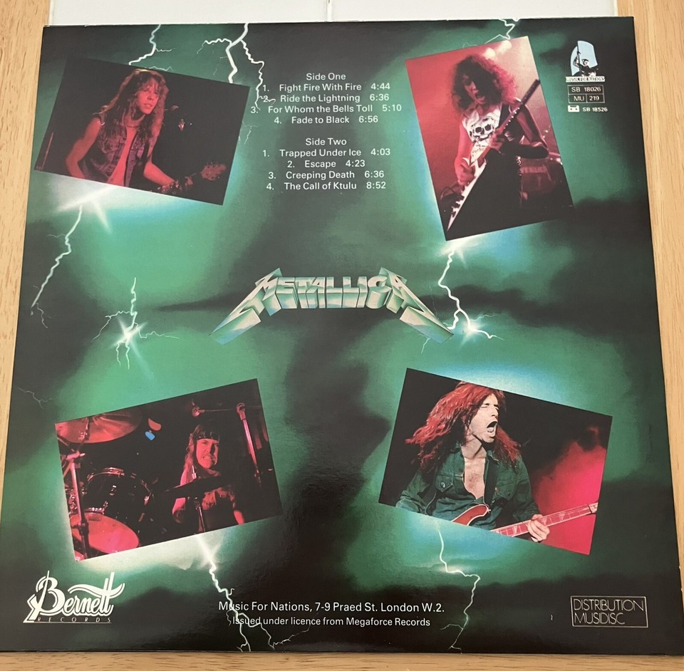 METALLICA -LTD GREEN COVER RIDE THE LIGHTNING LP VINYL BERNETT RARE shirt | eBay