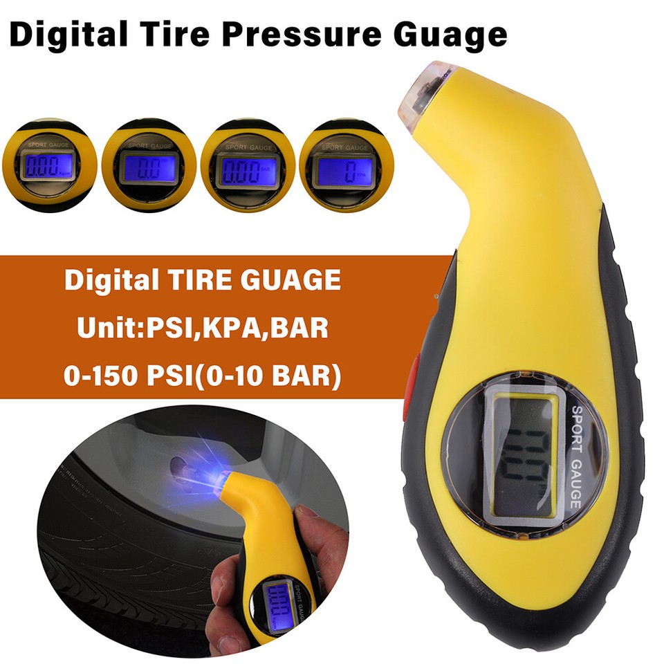 Tire Gauge Handy LCD Digital Air Pressure Gauge For Car Motorcycle ...