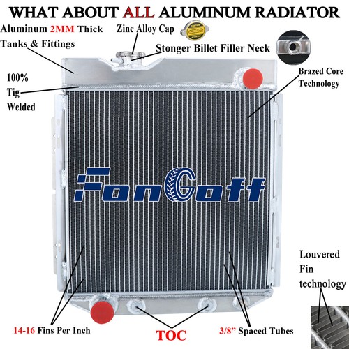3 Row Aluminum Radiator For 1960-1966 65 Ford Mustang Falcon Ranchero ...