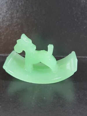 Vintage Houze Glass Jadeite Scottie Dog Rocker Blotter Ink Blotter | eBay