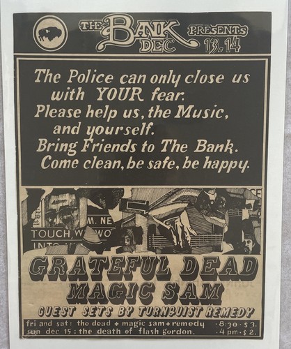 1968 Grateful Dead, Magic Sam, THE BANK / Blue Law Torrance Ca, Concert ...