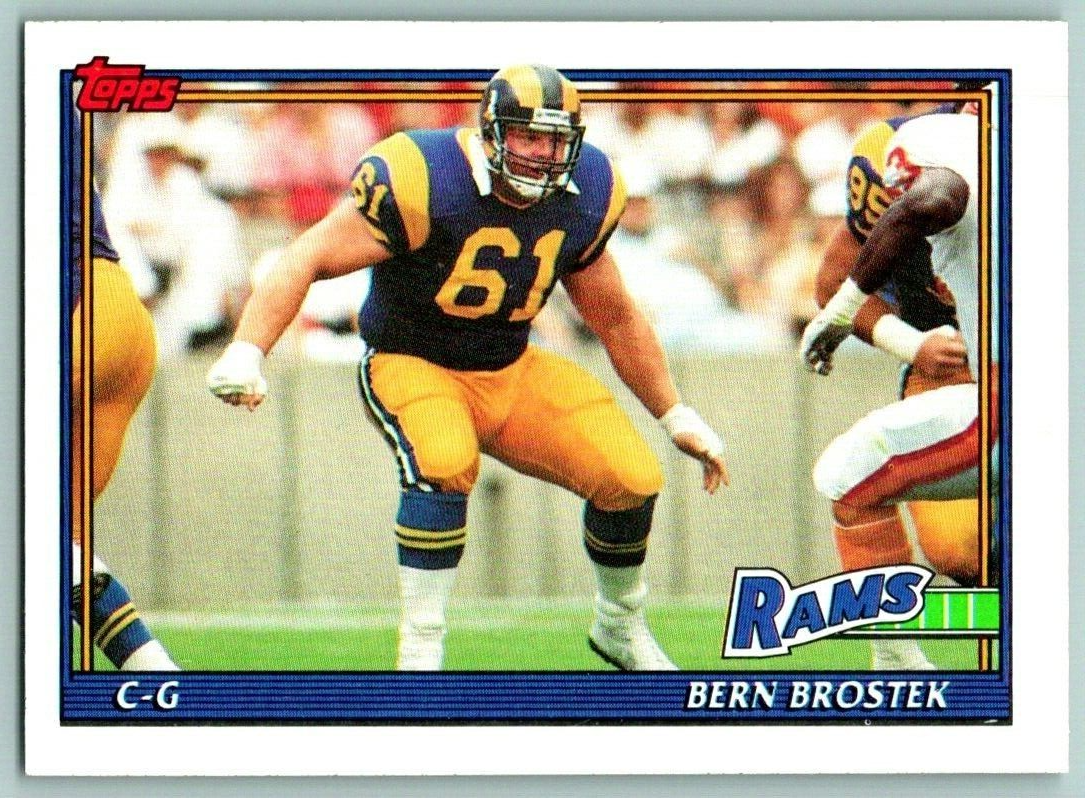 1991 TOPPS NFL Football Trading Card #535 - Bern Brostek, Los Angeles ...