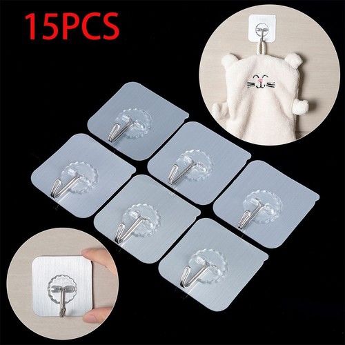 15Pcs Set Home Kitchen Wall Hanger Sucker Sticky Non Trace Hooks ...