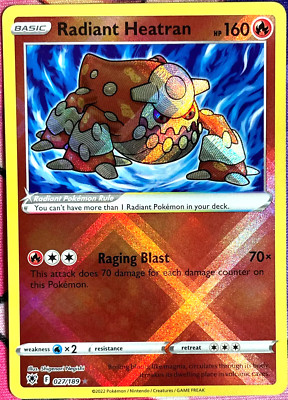 Radiant Heatran Holo Radiant Rare Pokemon Asral Radiance card 027/189 ...