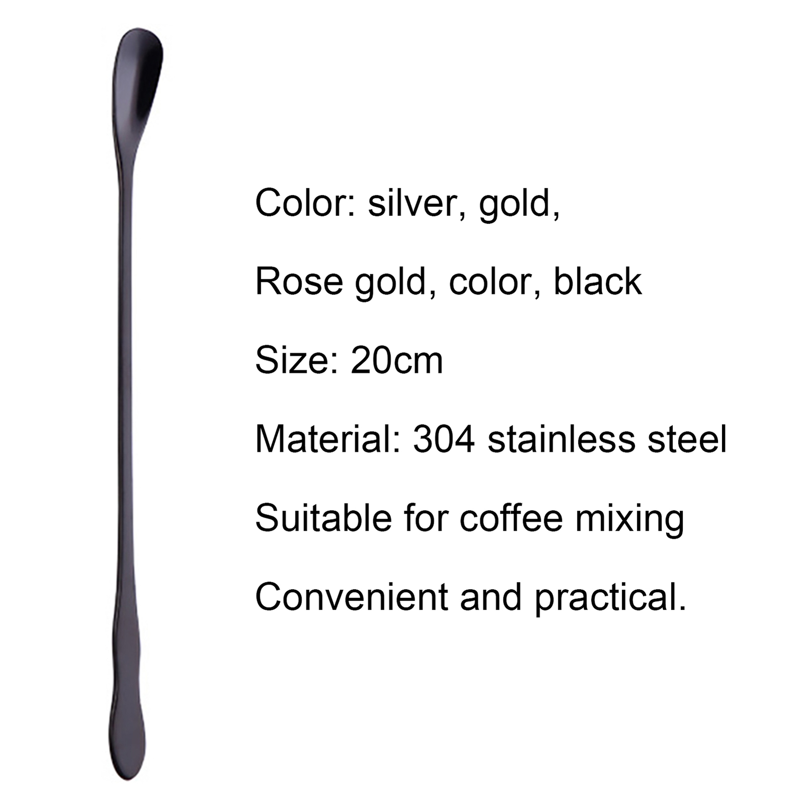 Coffee Spoon Stylish Streamlined Tea Milkshake Dessert Spoon Long ...