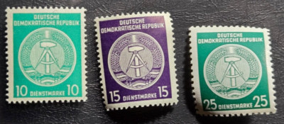 Stamp DDR 1955-56 Official Hammer & Compass Emblem #O19, O21, O23 MNH ...