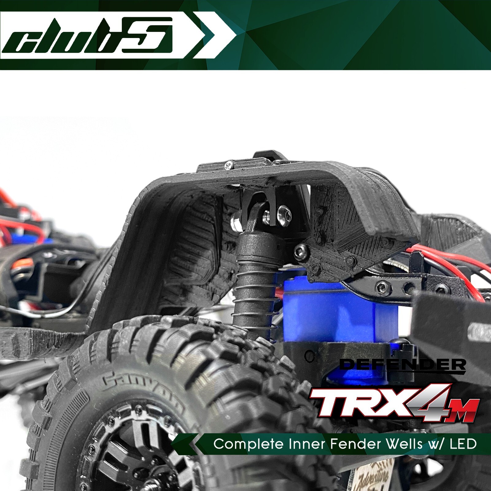 Complete Inner Fender Wells w/ LED Rock Light for Traxxas TRX-4M ...