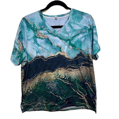 Pixie Lady Women's 2X Shirt Colorful White/Blue/Green | eBay