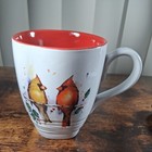 Dean Crouser Watercolor COFFEE Tea Mug Cardinal couple Red Interior 14 ...