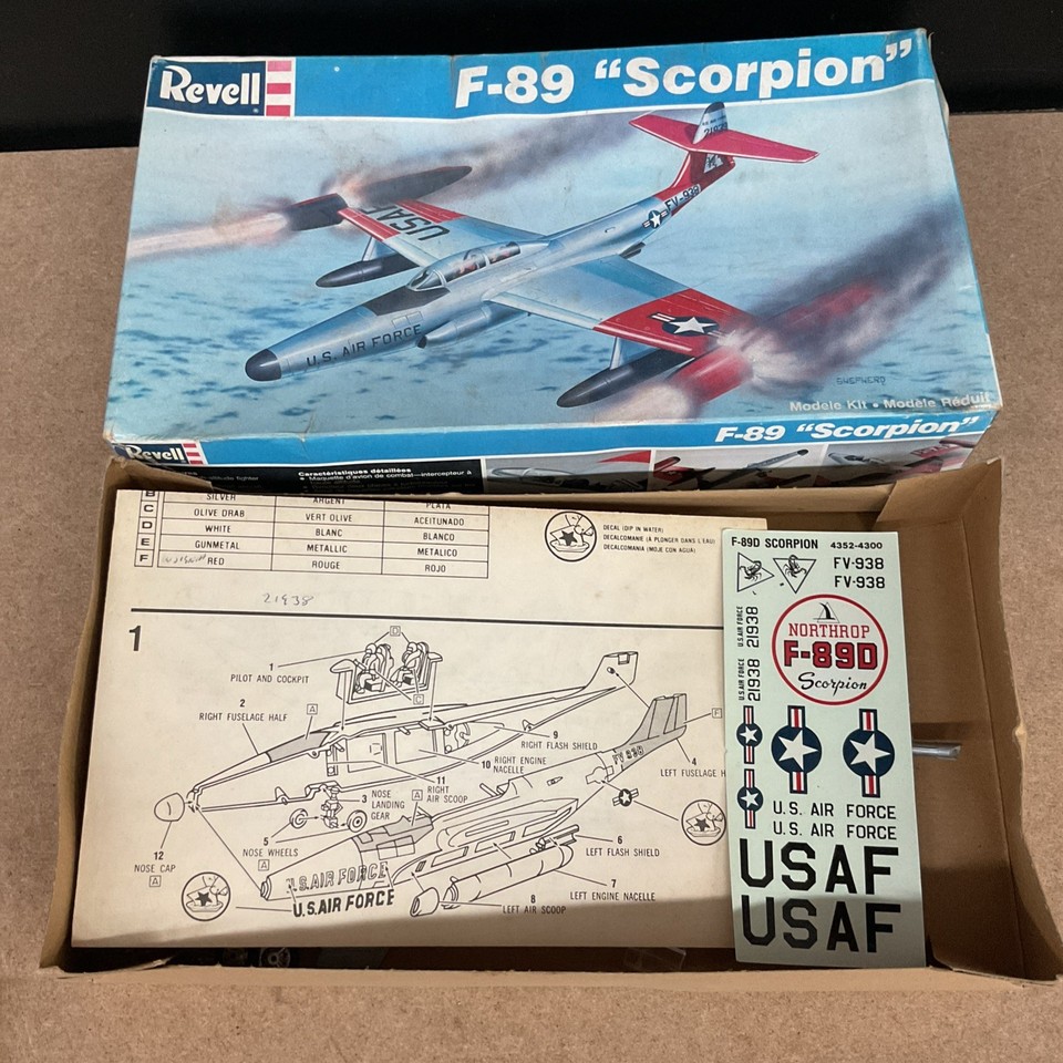 Vintage Revell F-89 Scorpion Plastic Model Kit 4352 - As Is | eBay
