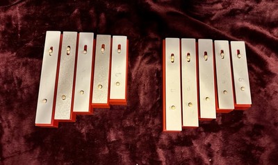 Lot of 10 Resonator Bars pitched C, D, F, A, C’ percussion bell ...
