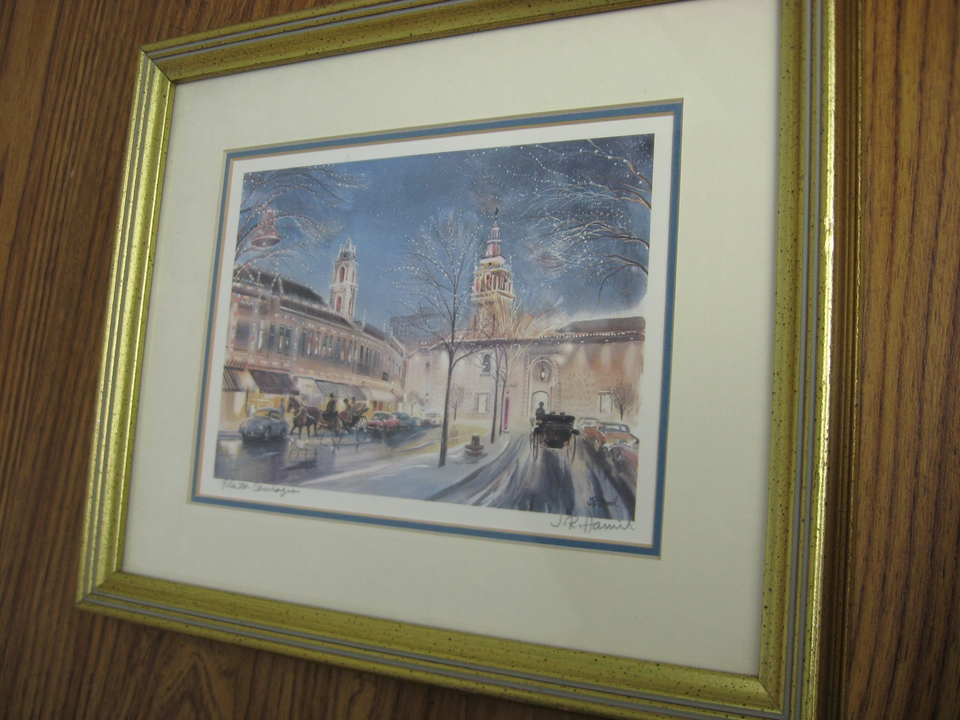 rmk99 KC Plaza Carriage Litho Art Signed by J. R. Hamil Pro-Matt/Frame ...