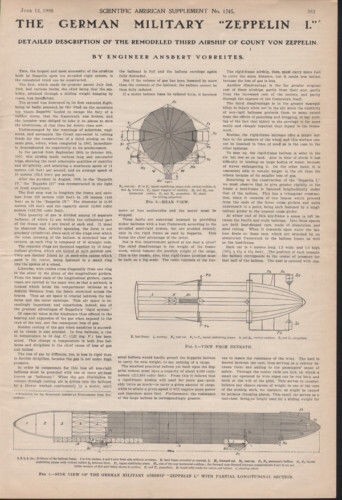 1909 GERMAN MILITARY ZEPPELIN PLANE ANSBERT VORREITES AVIATION ARTICLE ...