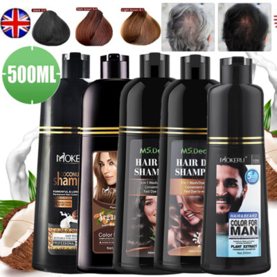 Hair Dye Shampoo Natural Herbal Permanent Instant Dye Hair Color ...