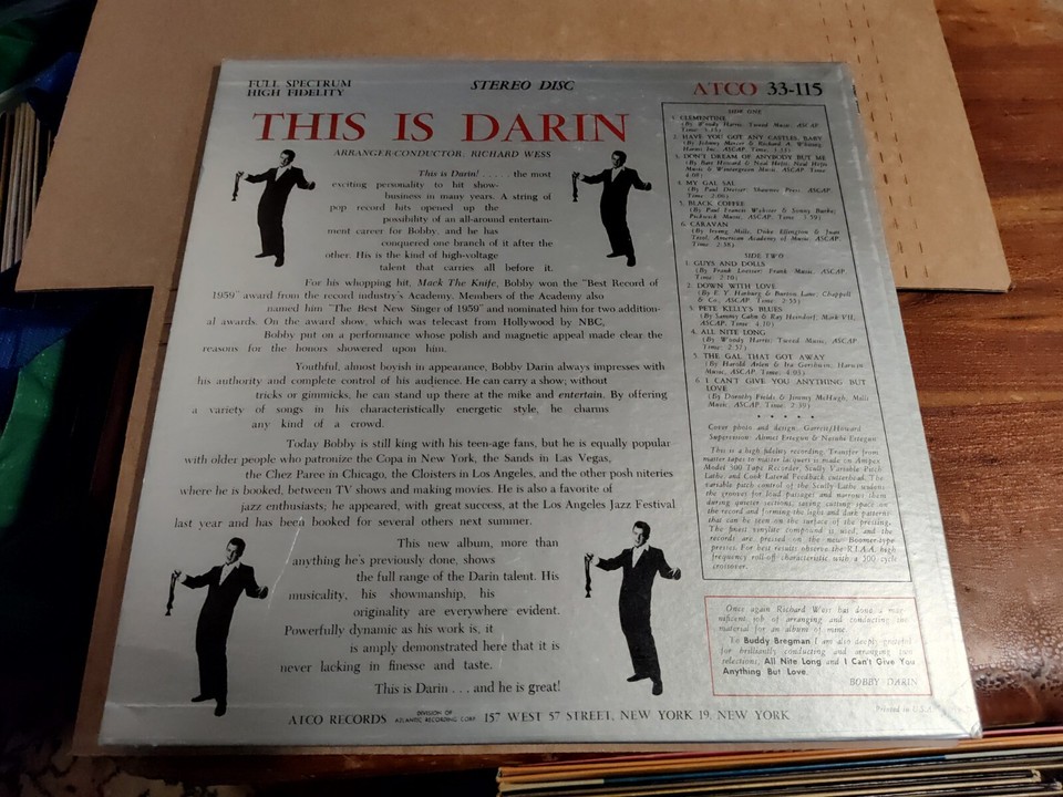 1E. Bobby Darin - This Is Darin Stereo ATCO SD-33-115 LP NM/NM. ROCK ...