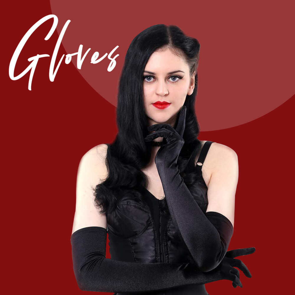 Ladies Long Satin Gloves Opera Costume Bridal Party Prom Wedding Womens ...
