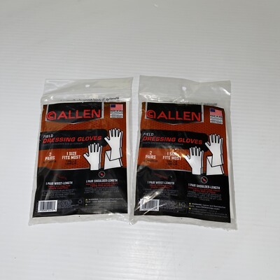 Field Dressing Gloves Allen® Latex Wrist & Shoulder Length Double Pack ...