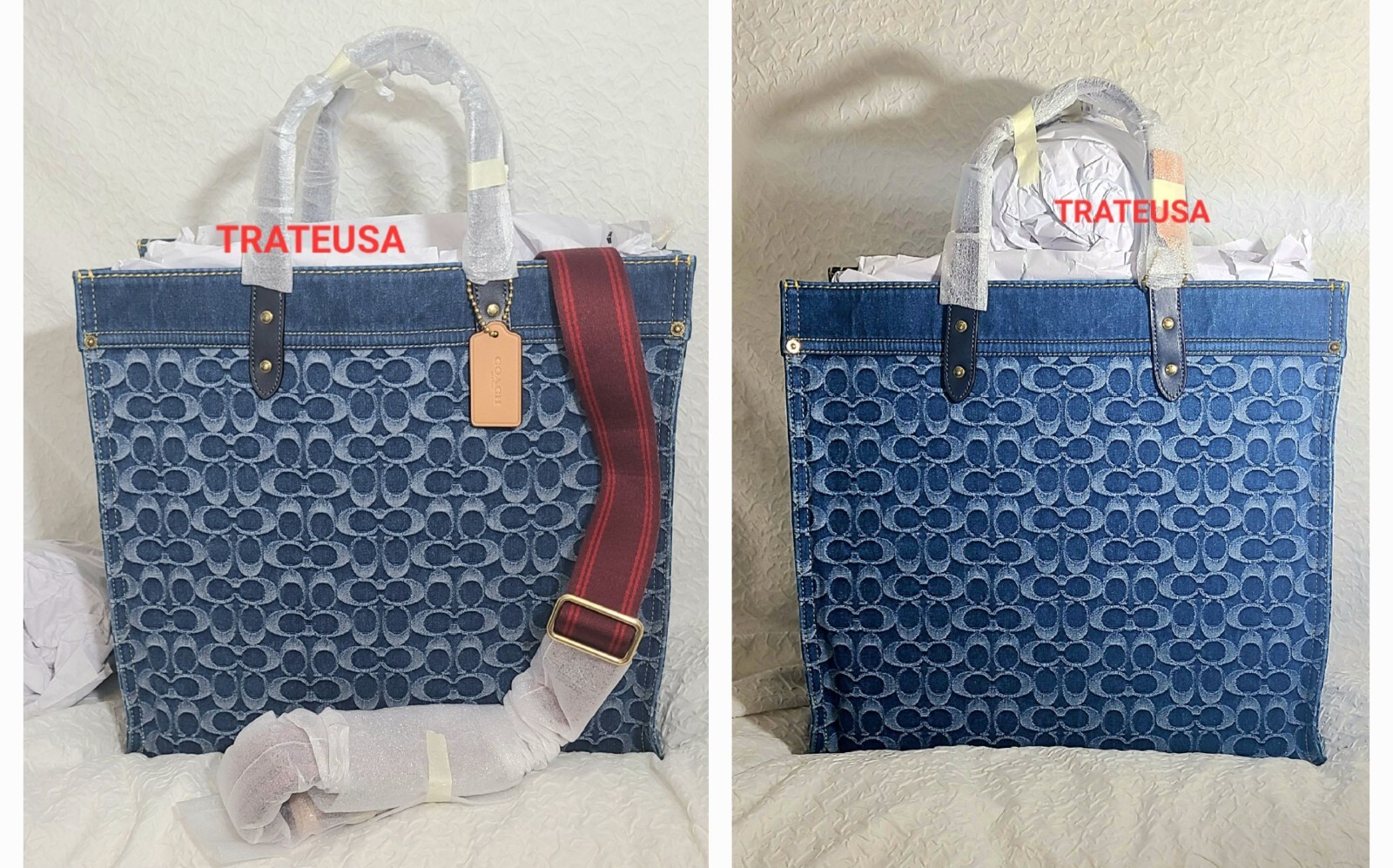 Coach Field Tote 40 In Signature Denim CA279 Indigo Washed Denim $550 ...