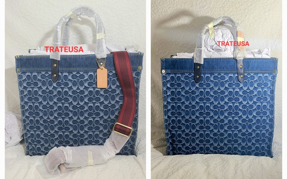 Coach Field Tote 40 In Signature Denim CA279 Indigo Washed Denim $550 ...