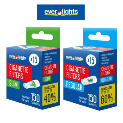 90 X Cigarette Tar Filters Slim Regular for Roll Up Plastic Reusable ...