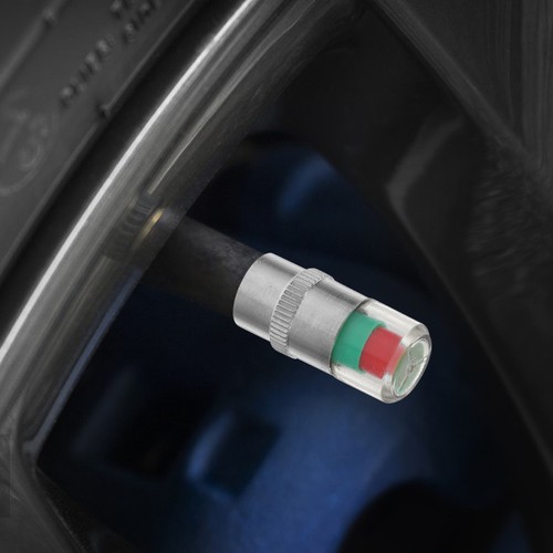 4 Pcs Tire Gauge Cap Car Tyre Monitor Pressure Copper Monitors Warning ...