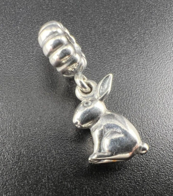PANDORA ALE STERLING SILVER 925 BUNNY RABBIT DANGLE CHARM BEAD 791101 ...