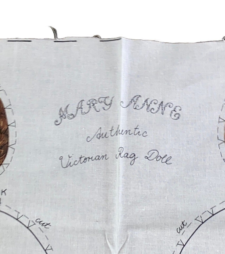 Lot of 2 Mary Ann Authentic Victorian Rag Doll Pattern Cut & Sew Panel ...