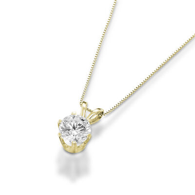 1/2 CT Beauty Solitaire Diamond Pendant Round H/VS1 14K Yellow Gold | eBay