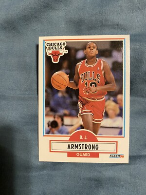 1990 Fleer B.J. Armstrong Rookie Card RC #22 Chicago Bulls Basketball ...