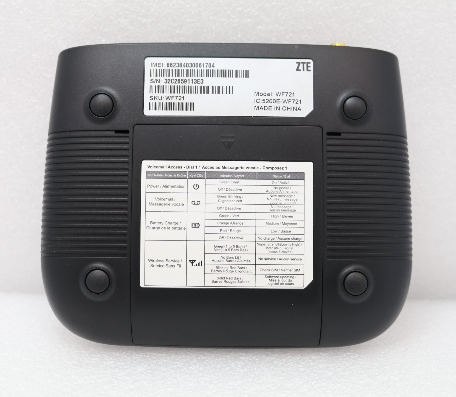 ZTE WF721 BELL MOBILITY UNLOCKED Wireless Home Phone Base | eBay