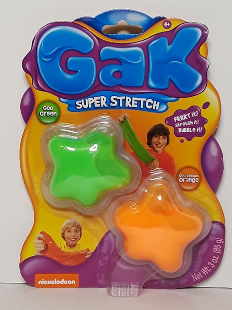 Nickelodeon GAK Super Stretch Goo Green Outrageous Orange FRRRT Bubble ...