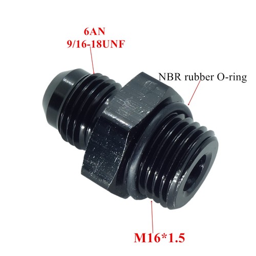 -6AN Male to M16x1.5 Metric Male Thread Straight Adapter With O-Ring | eBay