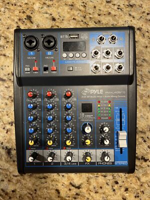 Pyle PMXU43BT Bluetooth 4 Ch. Studio / DJ Controller Audio Mixer ...
