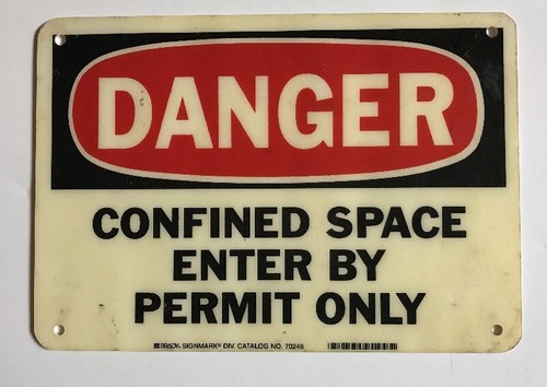Brady Signmark 'DANGER Confined Space' Fiberglass 7" X 10" Sign 70248 ...