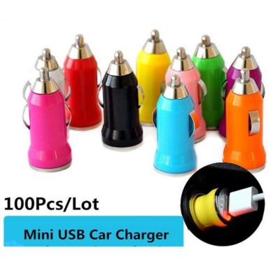 Mini Single Port USB Car Charger Universal, 100 pcs Mix Color Free ...