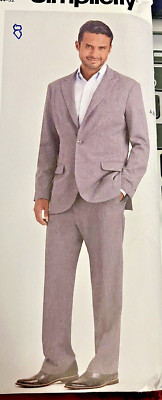 Simplicity 9241 Classic Two Piece Suit Men's Jacket & Pants SZ AA 34-42 ...