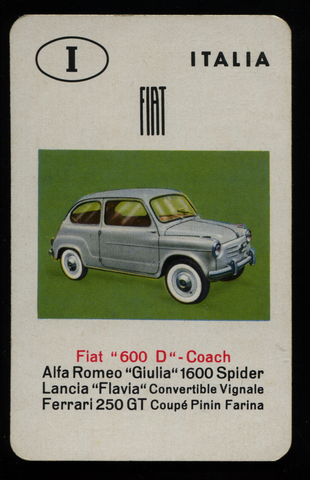 Fiat 600 D Coach Kwartet card/Quartet card/Spielkarte Trading Card | eBay