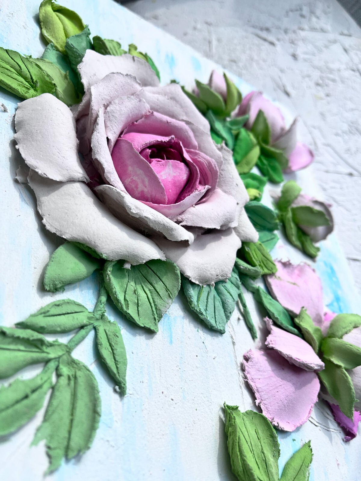 Roses painting 3d roses painting sculptural painting 3d floral wall art ...