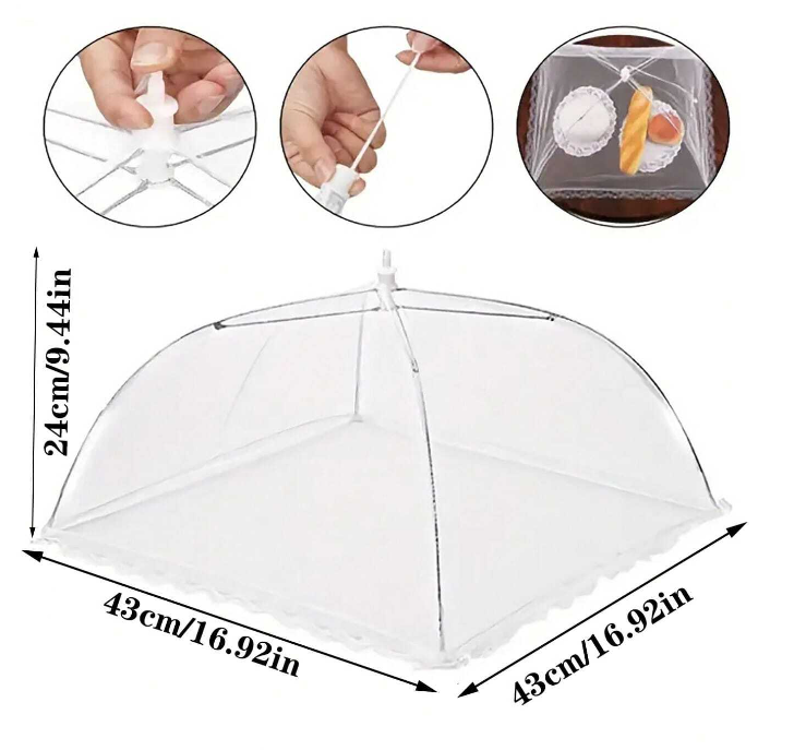 1pc Folding Anti-Fly Mesh Food Cover - Dust & Fly Proof for Outdoor Use ...