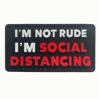 Corona Social Distance Tactical Airsoft PVC Patch Hook and Loop 9006 | eBay